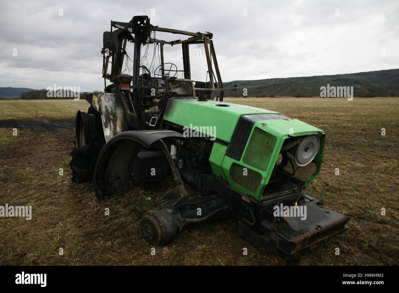 Burned tractor hi-res stock photography and images - Alamy