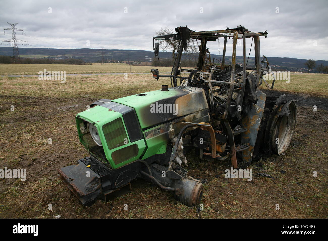 Burned tractor hi-res stock photography and images - Alamy