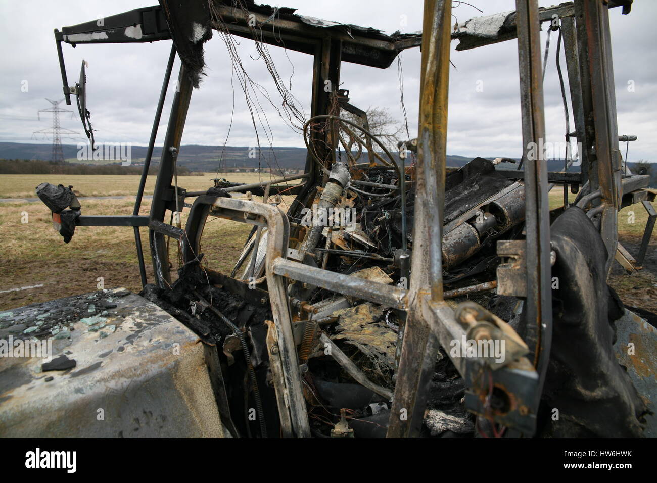 Burned tractor hi-res stock photography and images - Alamy