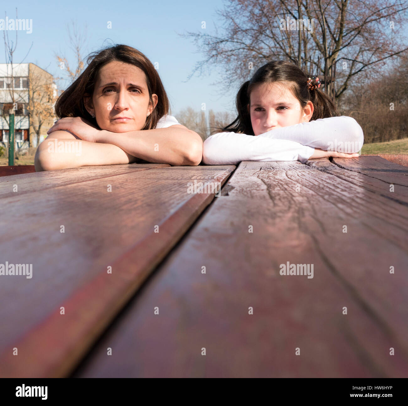 Mother and Daughter in park during the sunny spring day Stock Photo - Alamy