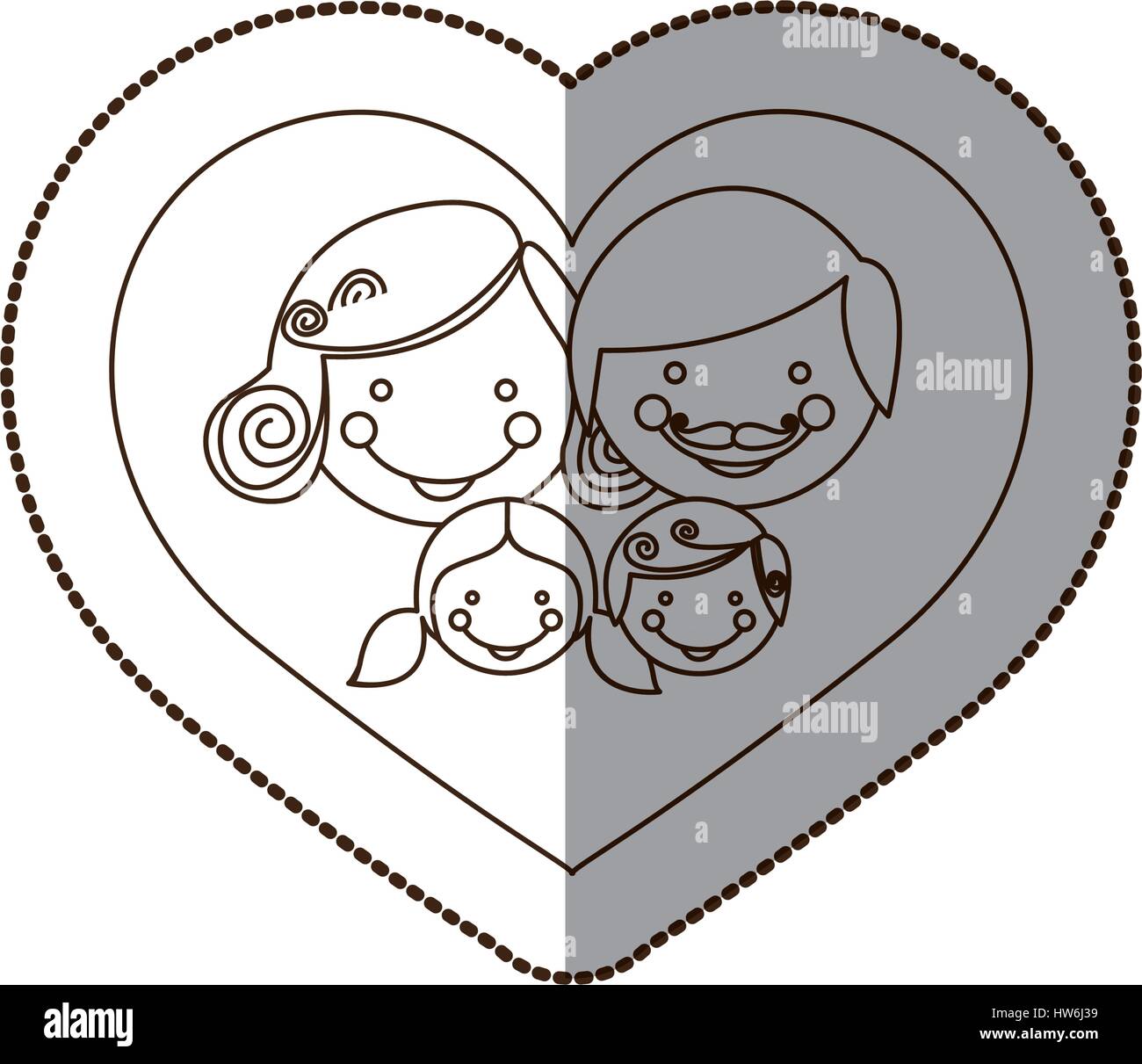 beutiful family inside the heart icon Stock Vector Image & Art - Alamy