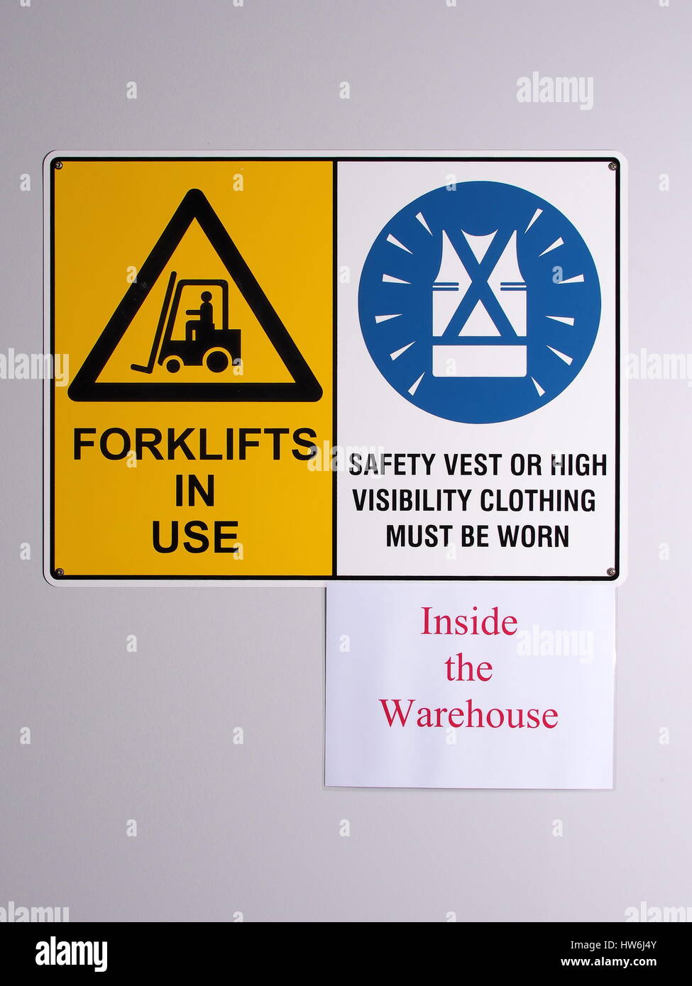 High visibility warning sign hi-res stock photography and images - Alamy