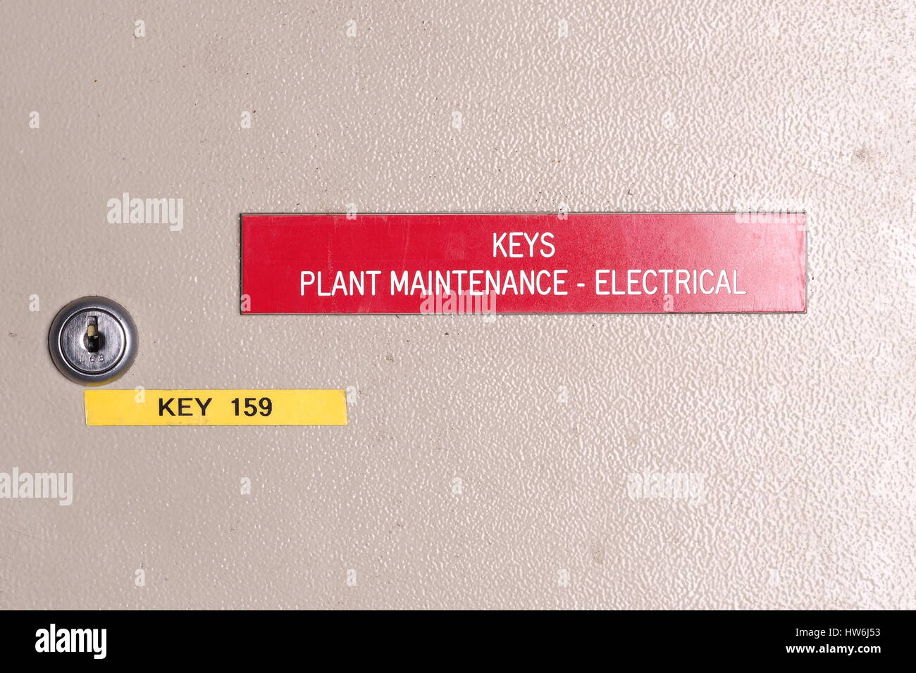 Industrial wall mounted key box lock and engraved sign, Australia 2015 ...