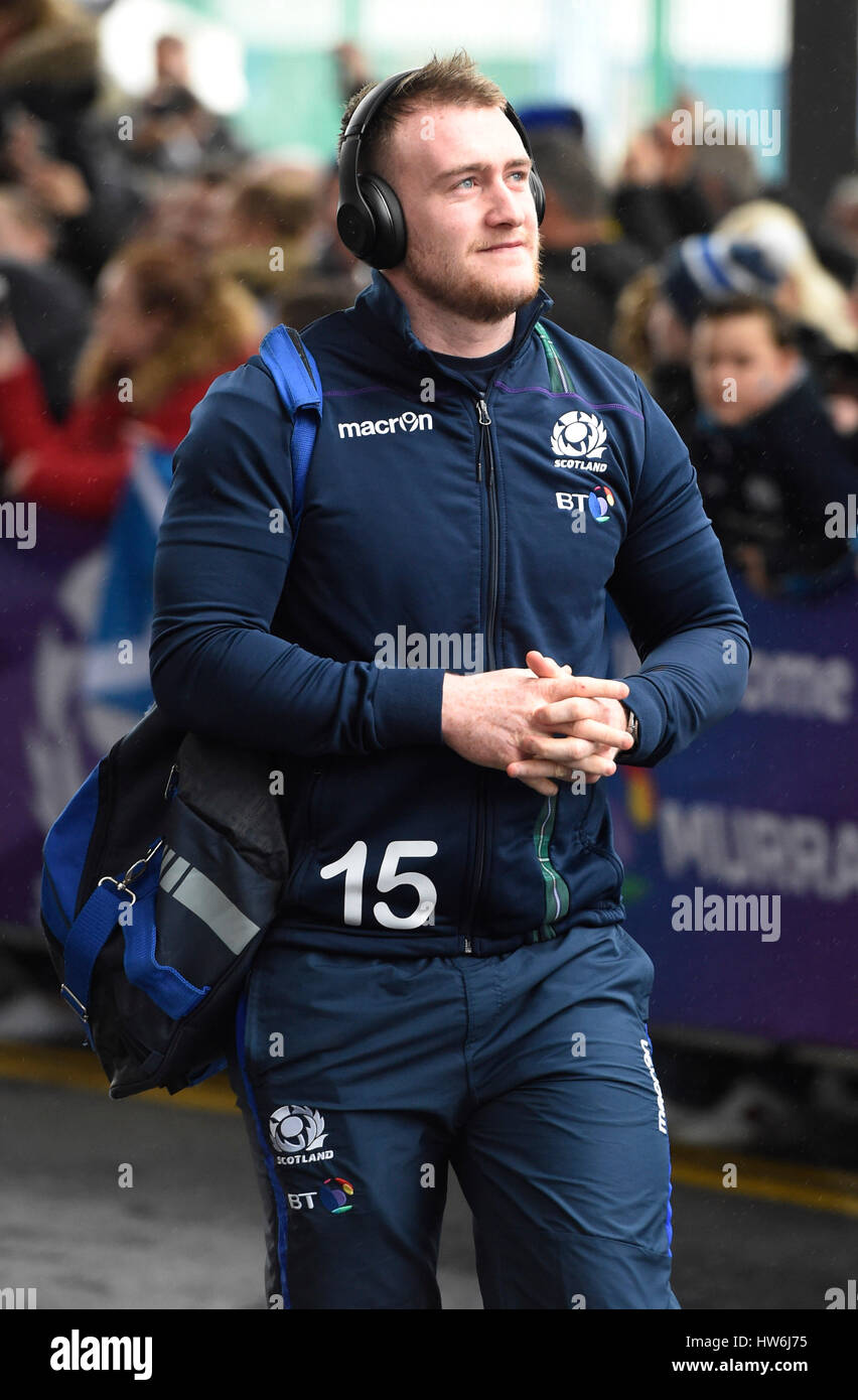Scotland's Stuart Hogg arrives for the RBS Six Nations match at BT ...