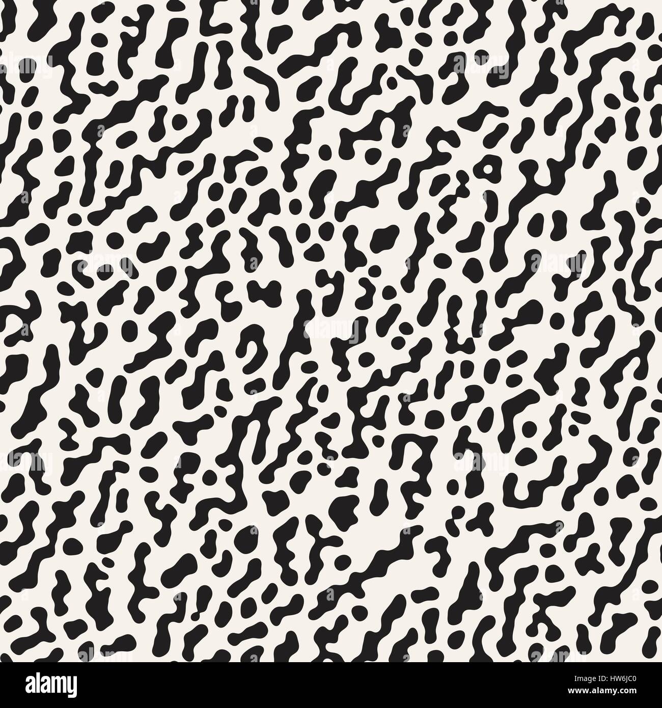 Vector Seamless Grunge Pattern. Black and White Organic Shapes. Messy ...