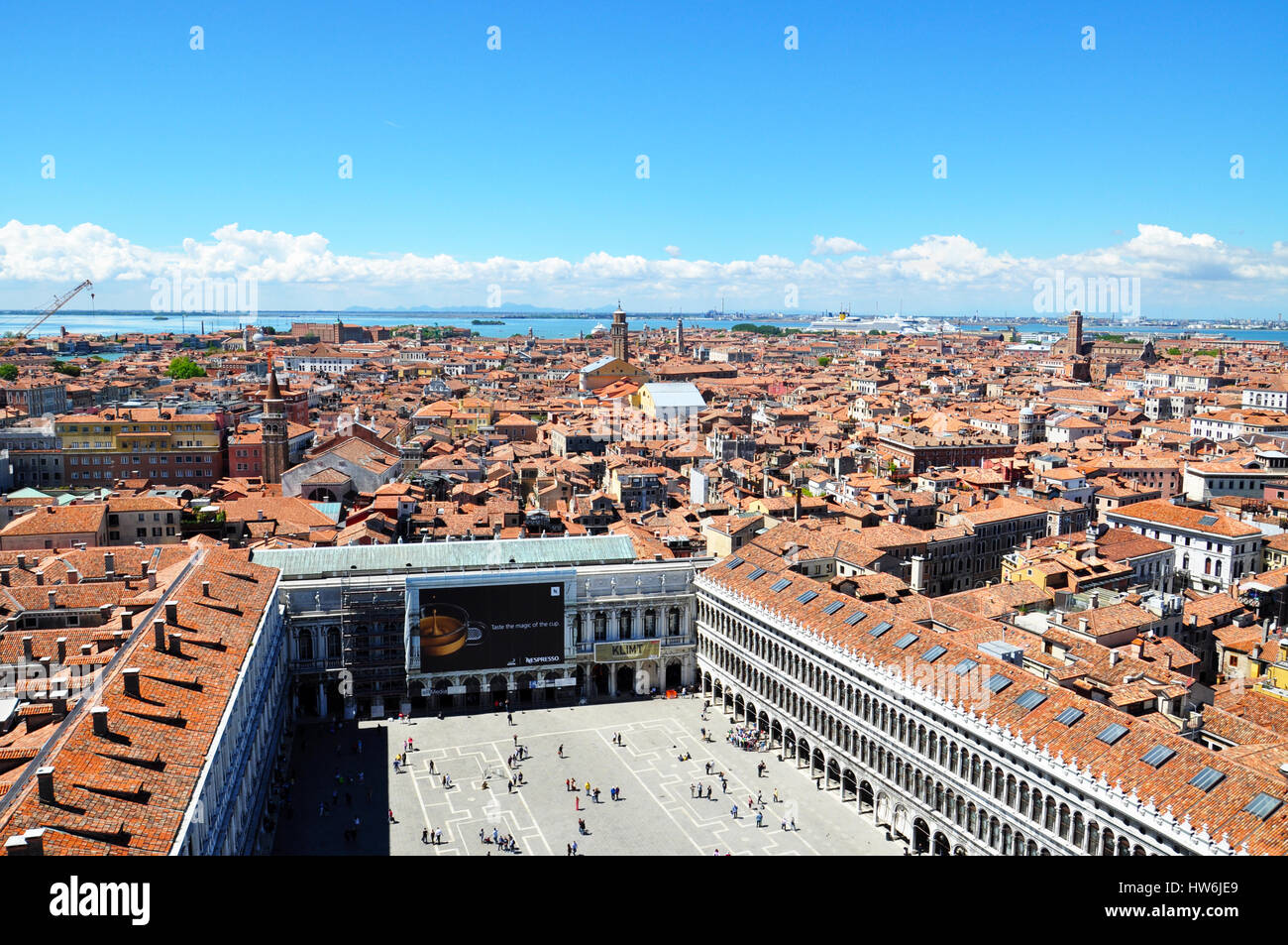 roof top view of Venice - Venice old town and canals of the adriatic ...