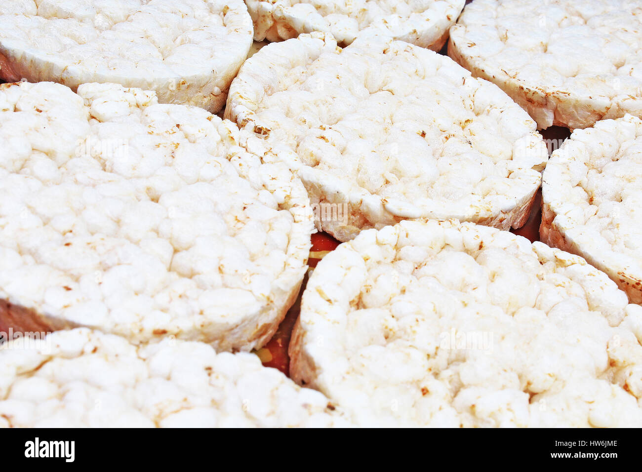 Puffed rice cakes. Crispbread texture Stock Photo - Alamy