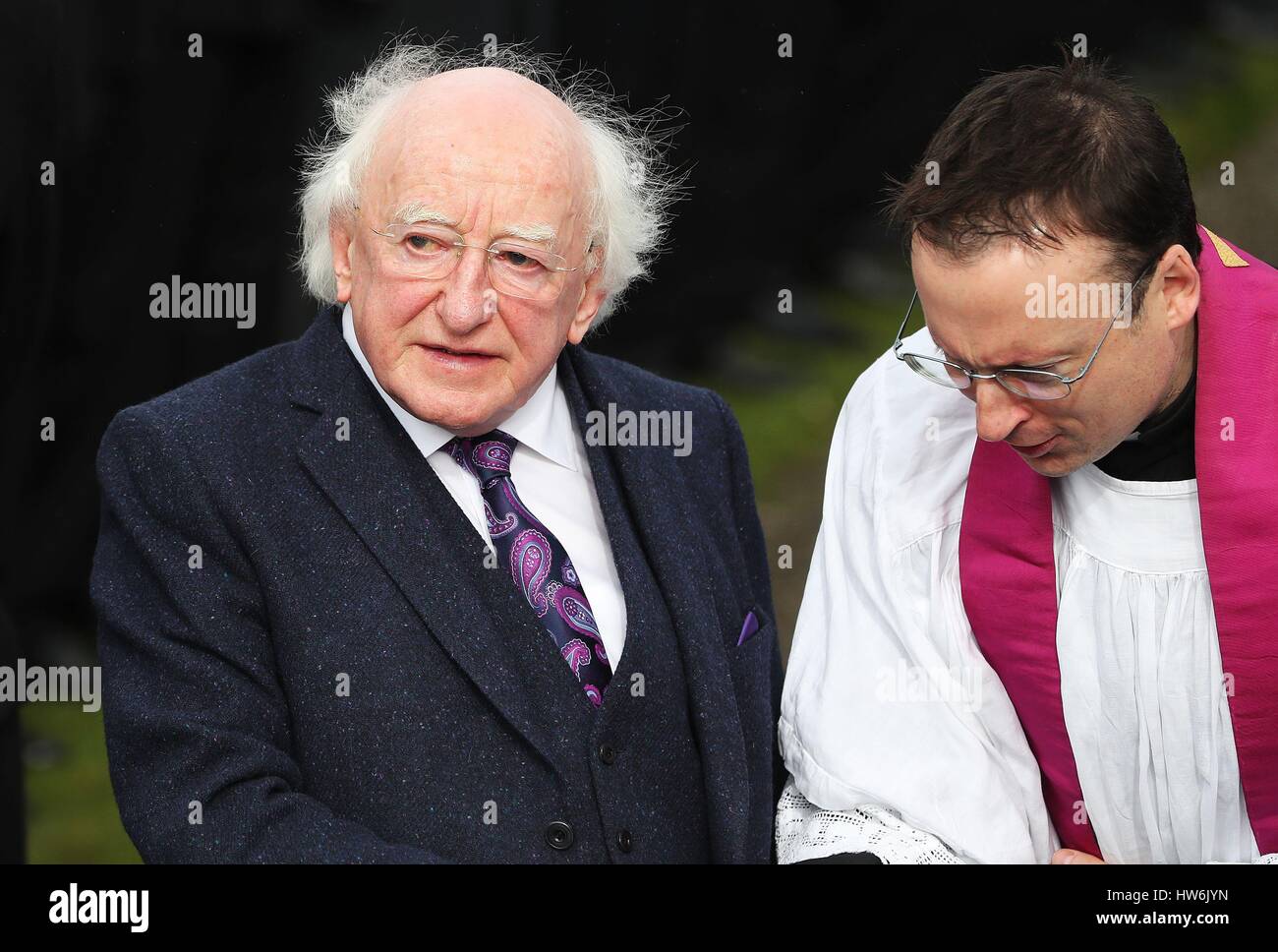 President Michael D. Higgins arrives for the funeral of Captain Dara ...