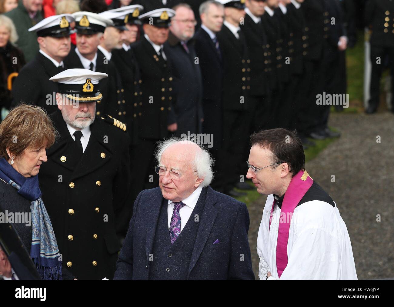 President Michael D. Higgins arrives for the funeral of Captain Dara ...