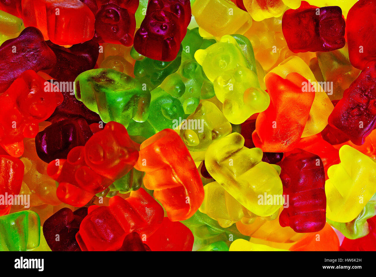Gummy bear candy background Stock Photo - Alamy