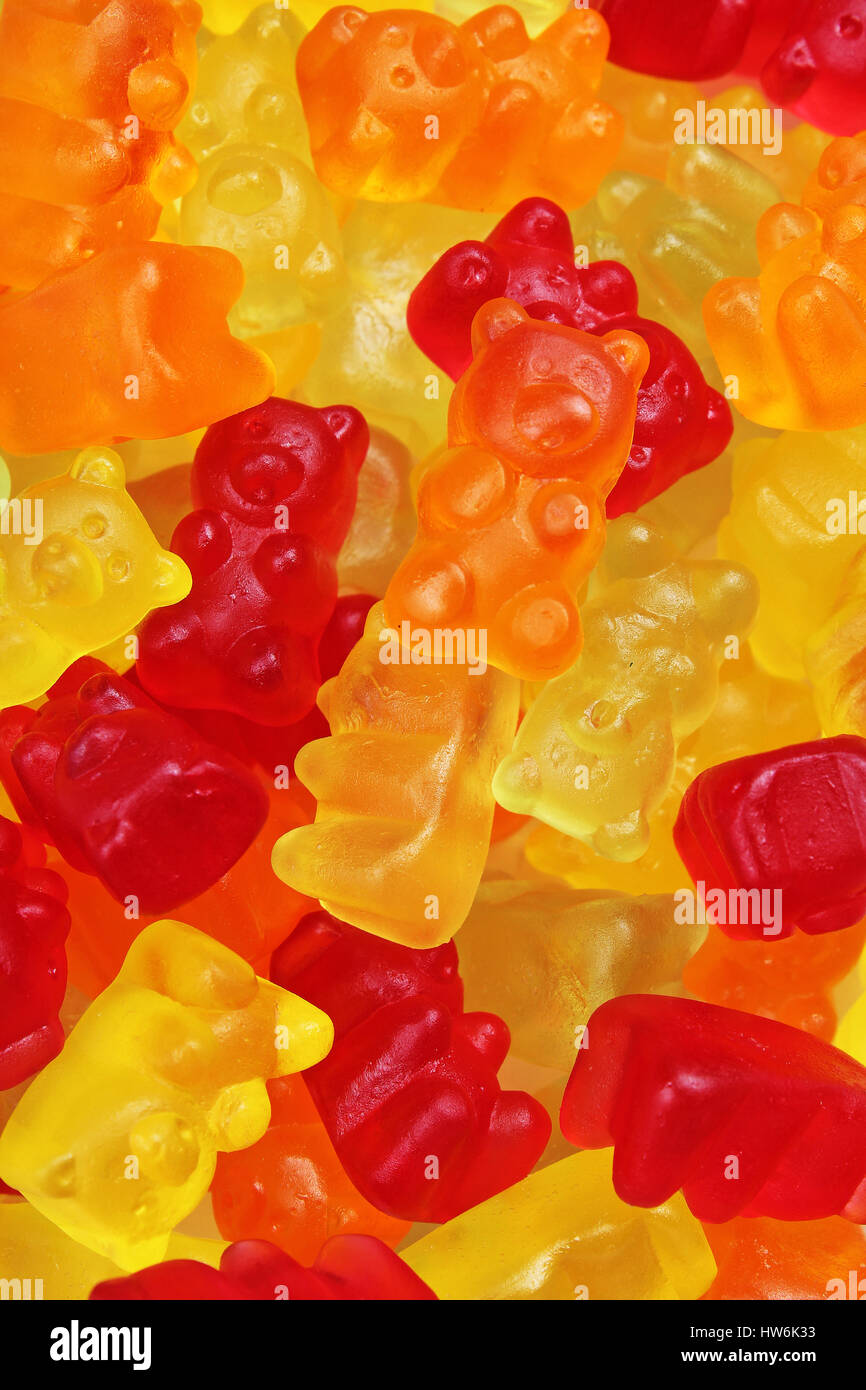 Gummy bear candy background Stock Photo - Alamy