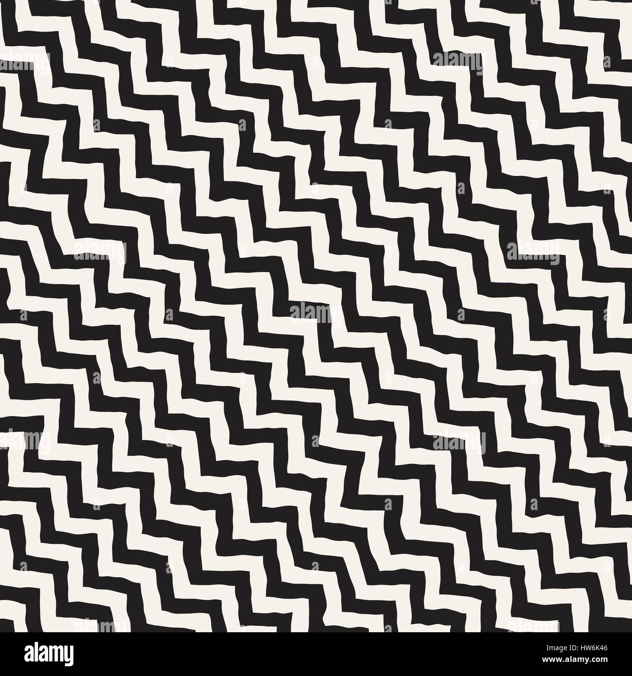 Seamless Wavy Hand Drawn Stripes Pattern. Repeating Vector Texture ...