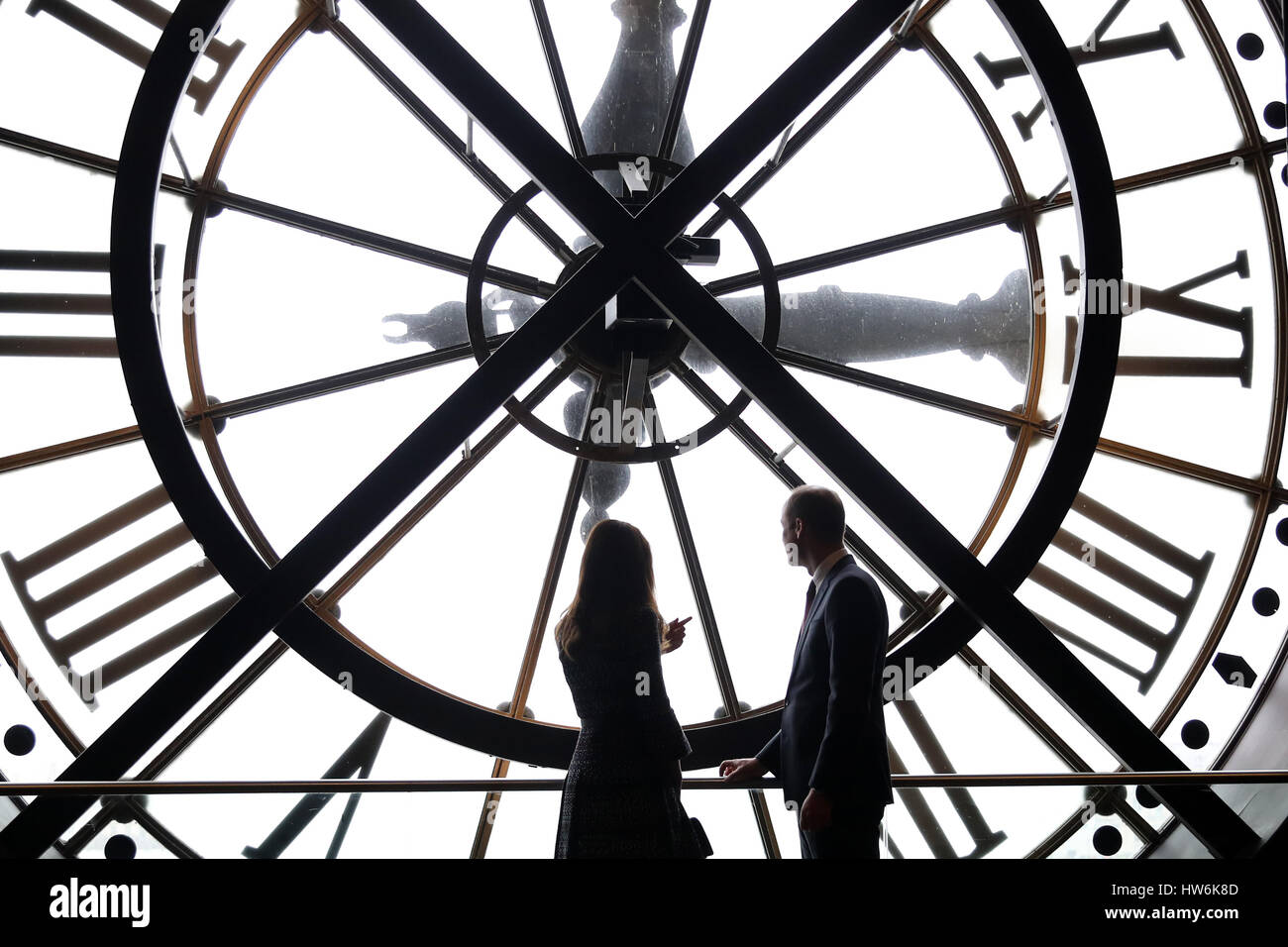 The Duke and Duchess of Cambridge look through the clock at Musee d ...