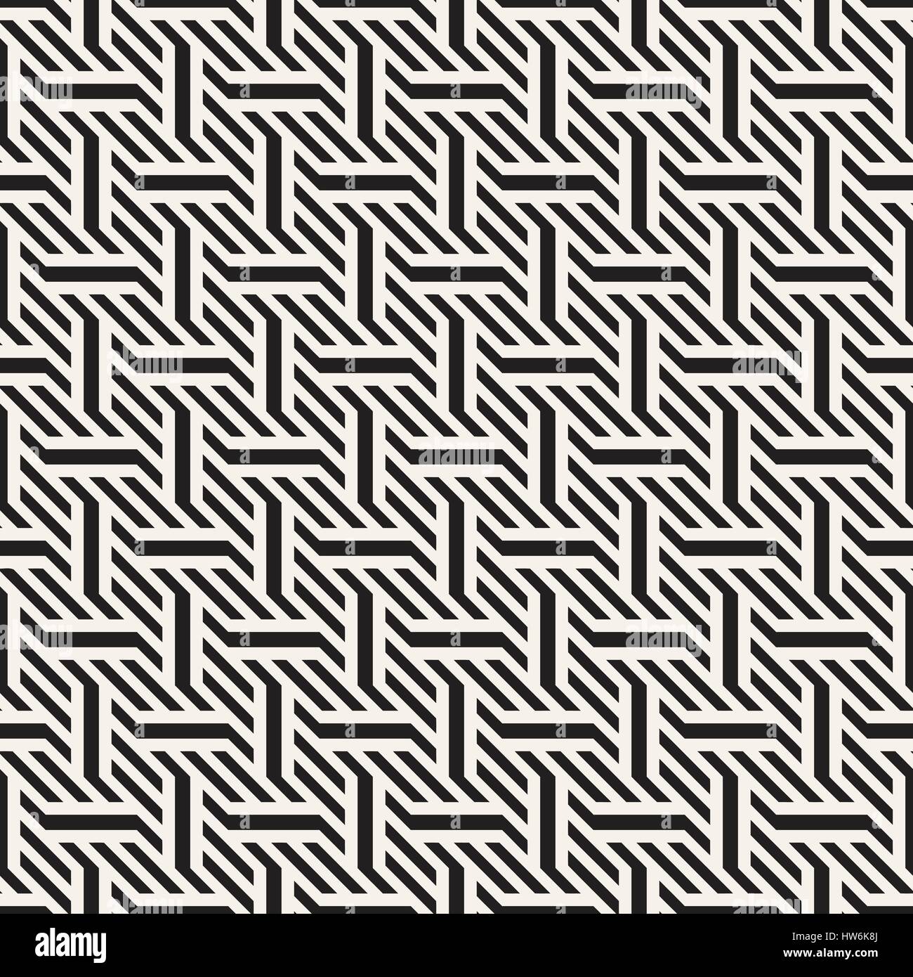 Vector Seamless Pattern. Modern Stylish Interlacing Lines Texture. Geometric Striped Ornament ...