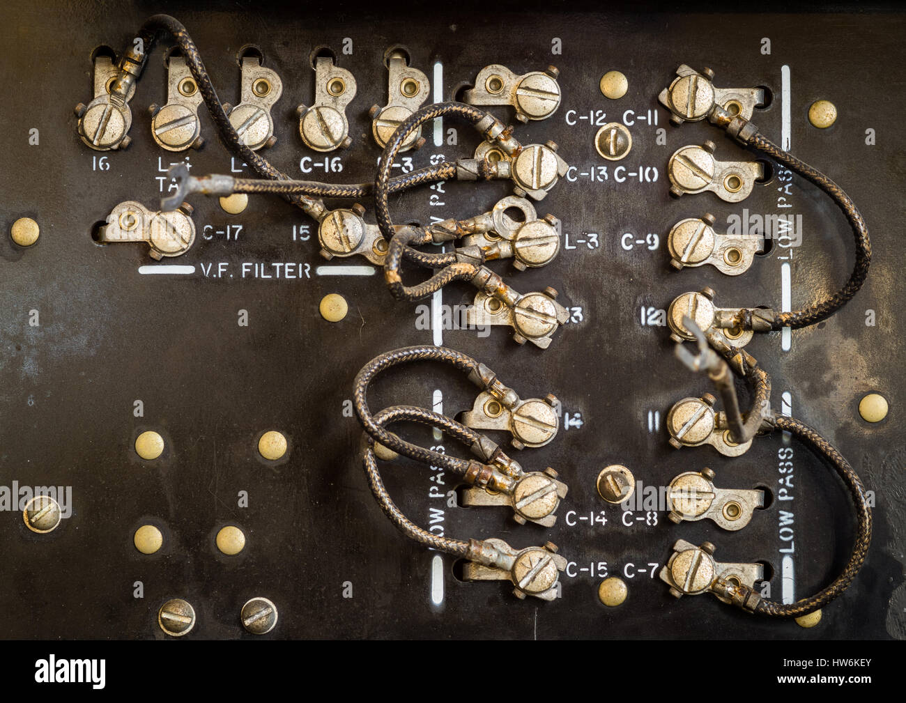 Wire and screws type of electrical broad Stock Photo - Alamy