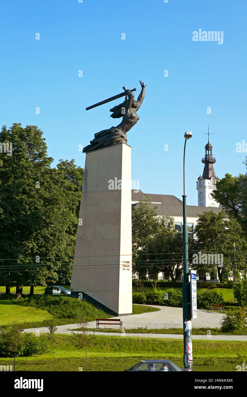Monument to the heroes of Warsaw in Warsaw, Poland, Europe, 2. July ...