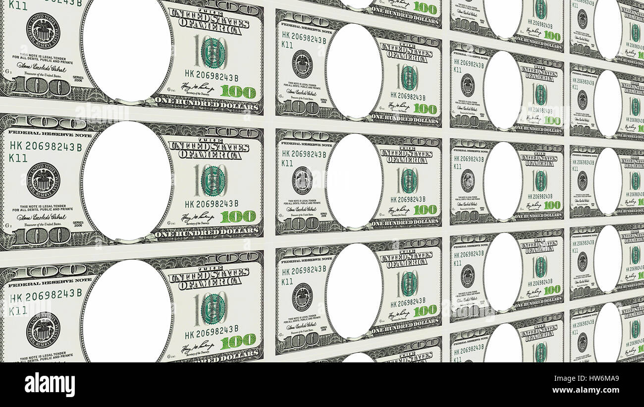 100 dollar bill with hole hi-res stock photography and images - Alamy