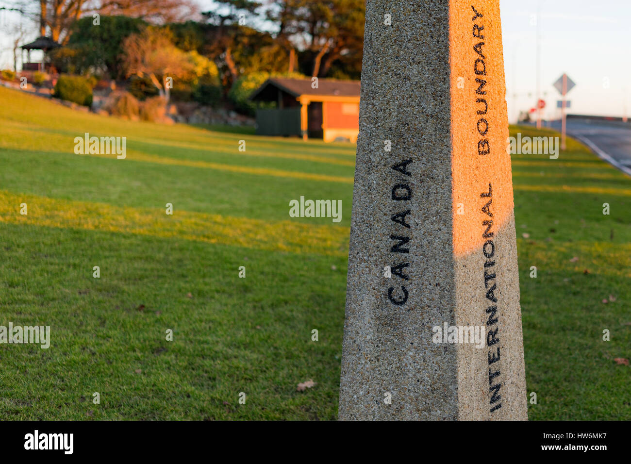 Border point between British Columbia and Washington state in Peace ...