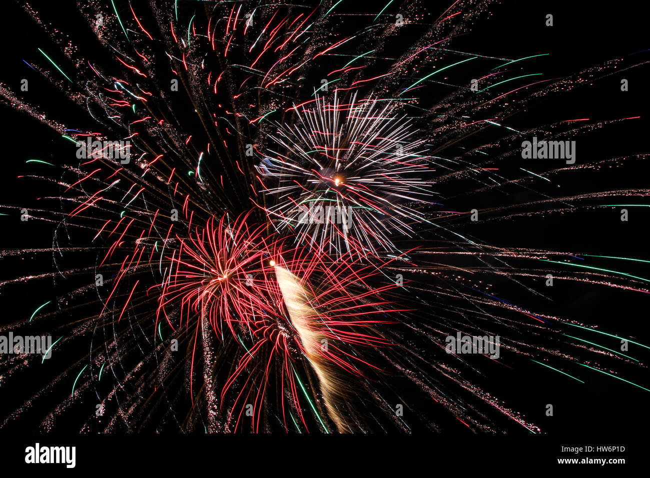 Fireworks giving a wonderful night time show Stock Photo - Alamy