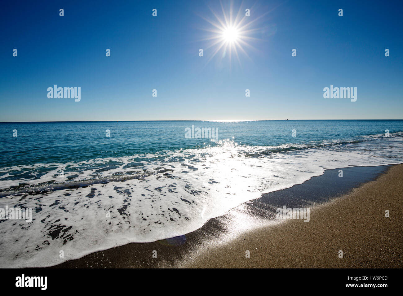Empty beach marbella hi-res stock photography and images - Alamy