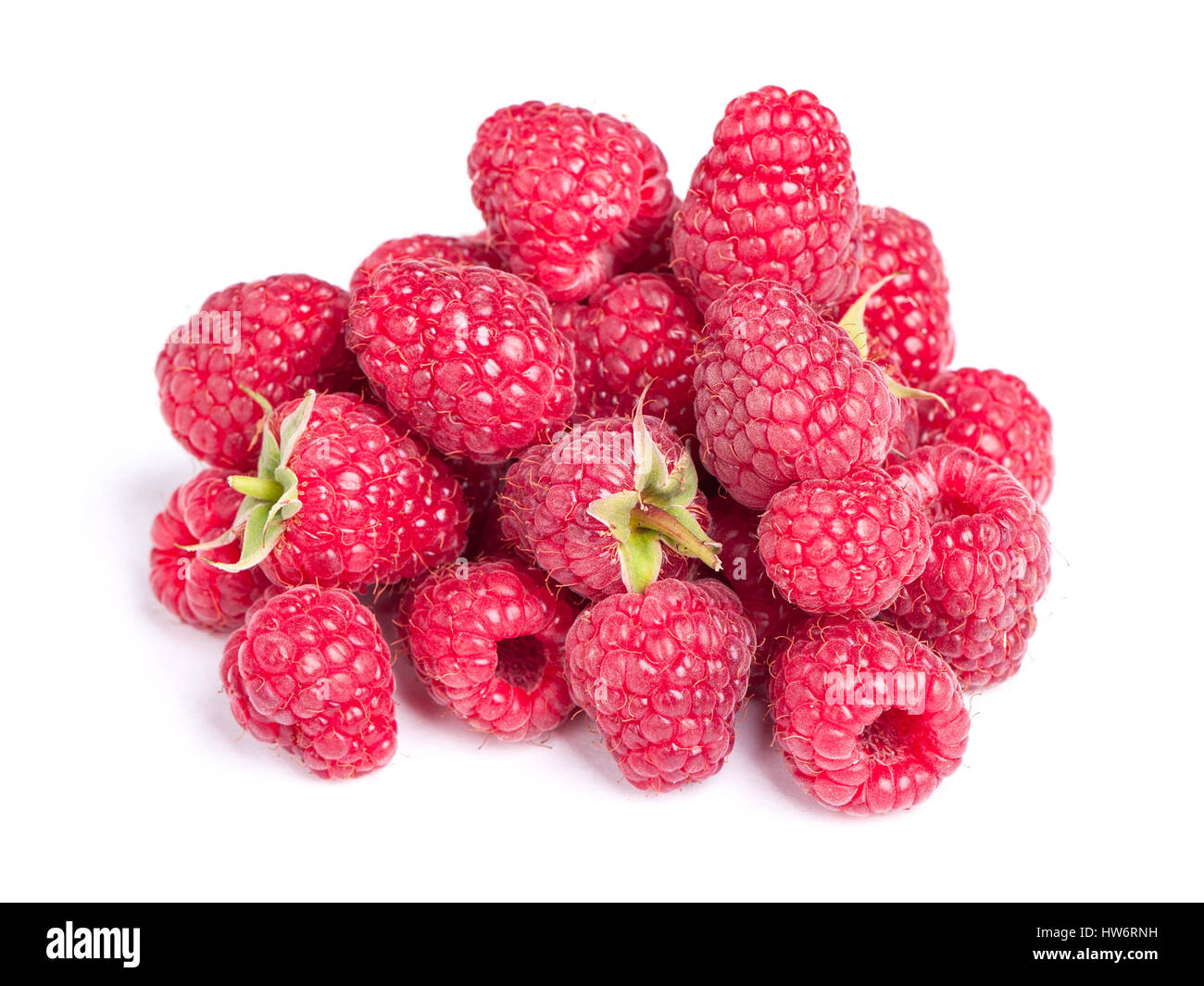 Heap of raspberries isolated on white background Stock Photo - Alamy