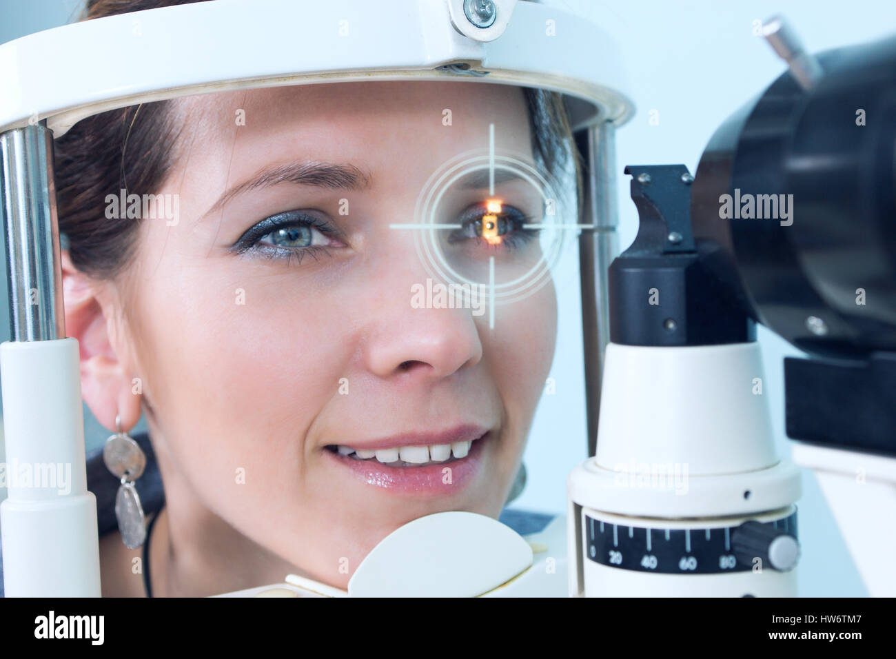 Checking eyesight in a clinic of the future Stock Photo - Alamy
