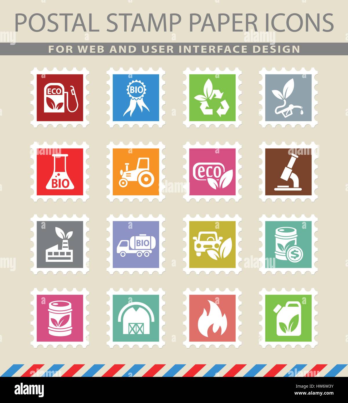 bio fuel web icons on the postage stamps Stock Vector Image & Art - Alamy