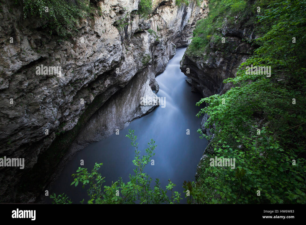 the mountain river in the gorge Stock Photo - Alamy