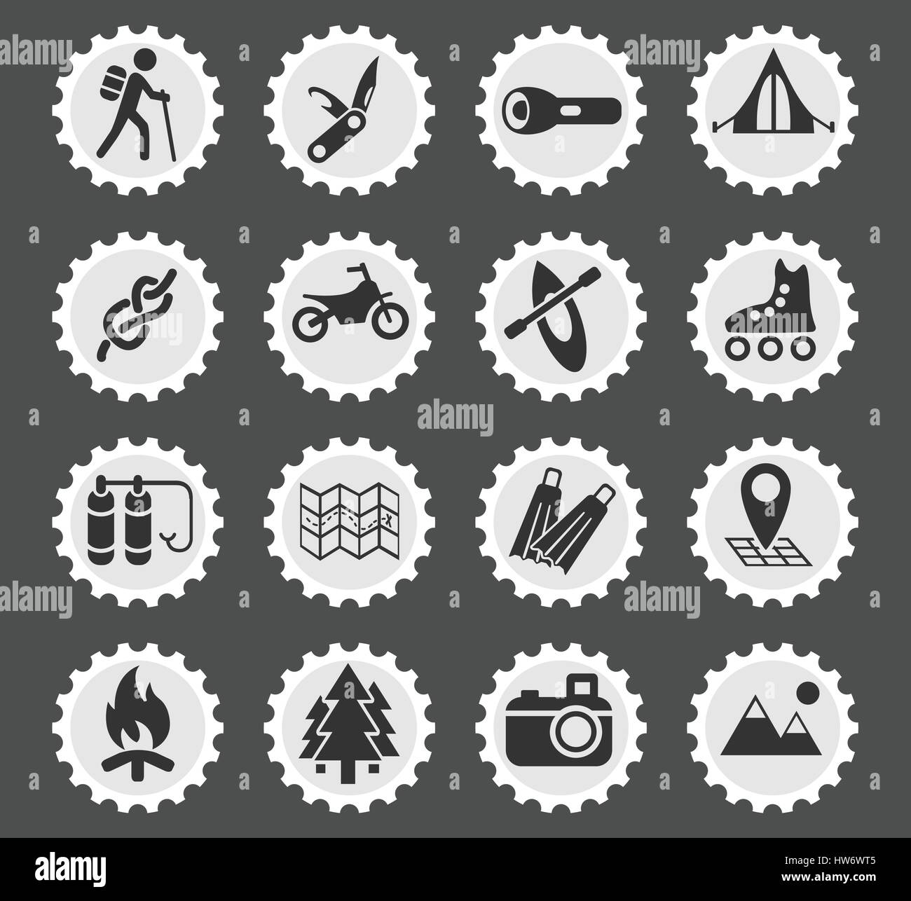 active recreation web icons for user interface design Stock Vector ...