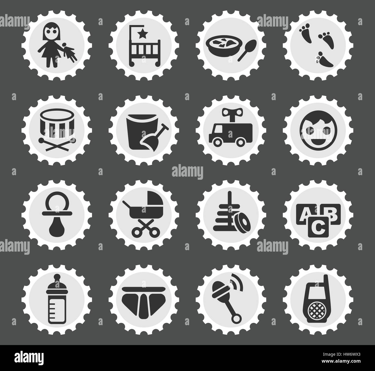 baby web icons for user interface design Stock Vector Image & Art - Alamy
