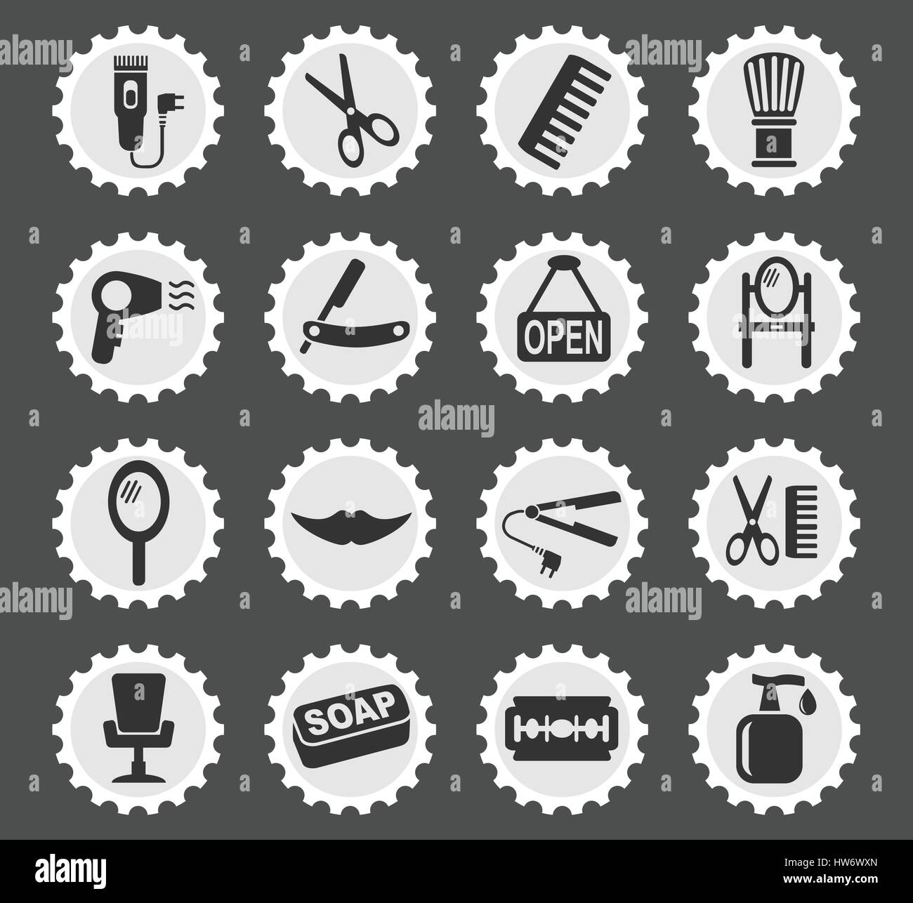 barbershop web icons for user interface design Stock Vector Image & Art ...