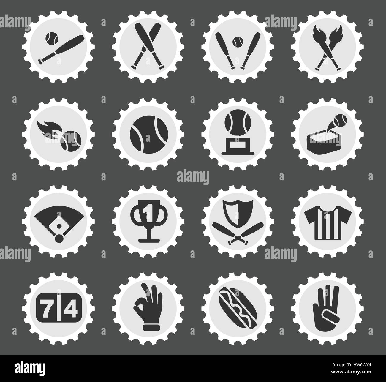 baseball web icons for user interface design Stock Vector Image & Art ...