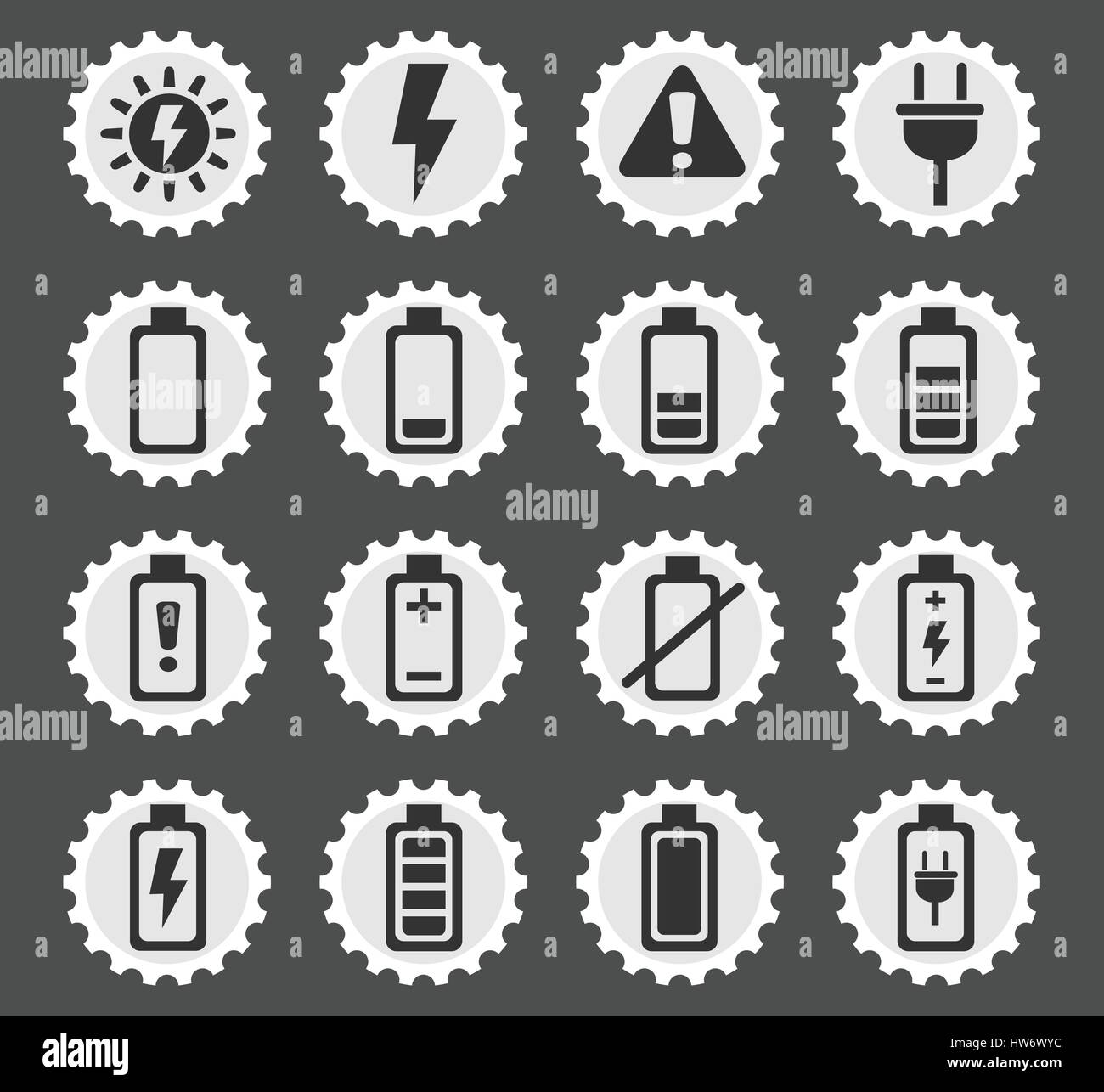 battery web icons for user interface design Stock Vector Image & Art ...