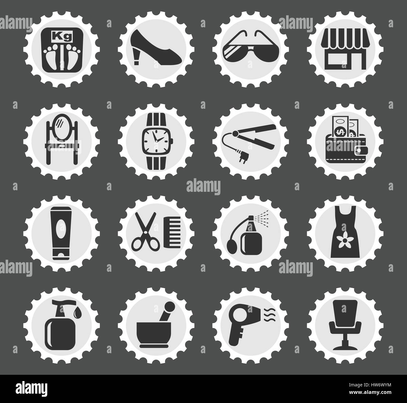 beauty salon web icons for user interface design Stock Vector Image ...