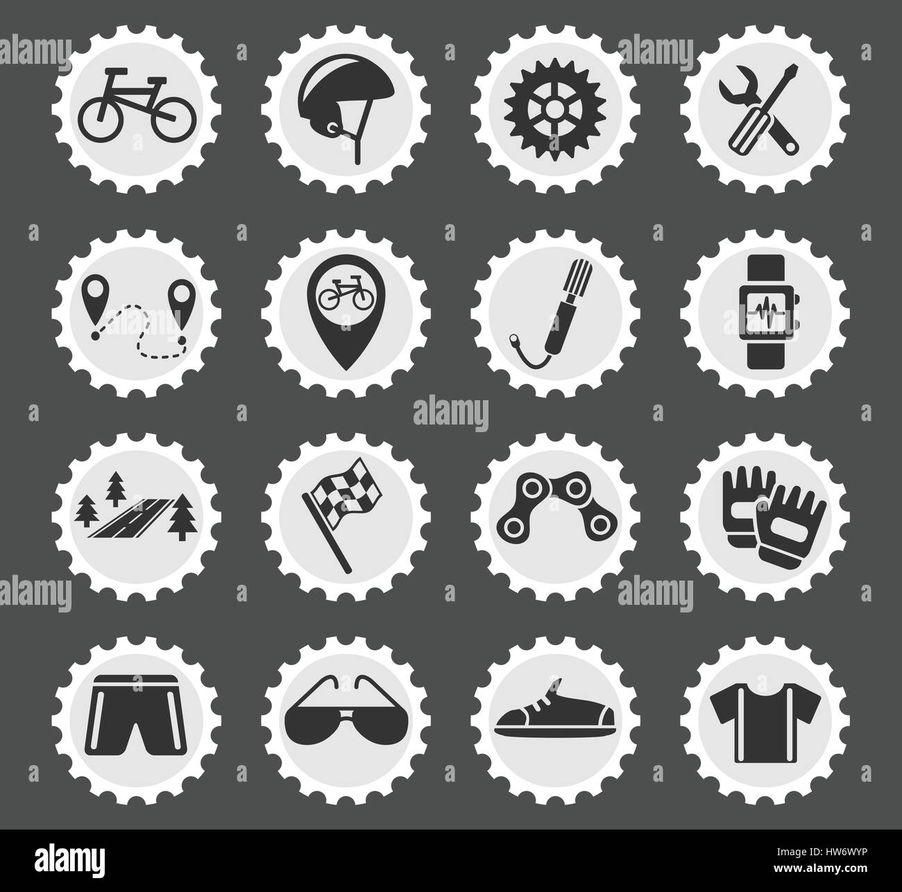 bicycle web icons for user interface design Stock Vector Image & Art ...