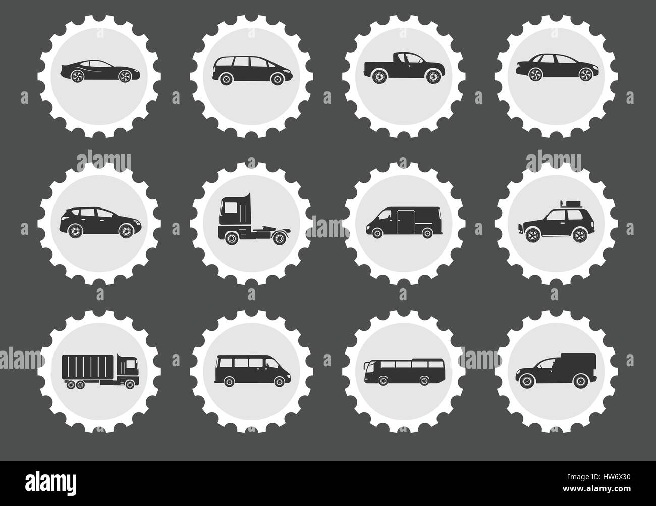Vehicles simply symbols for web and user interface Stock Vector Image ...