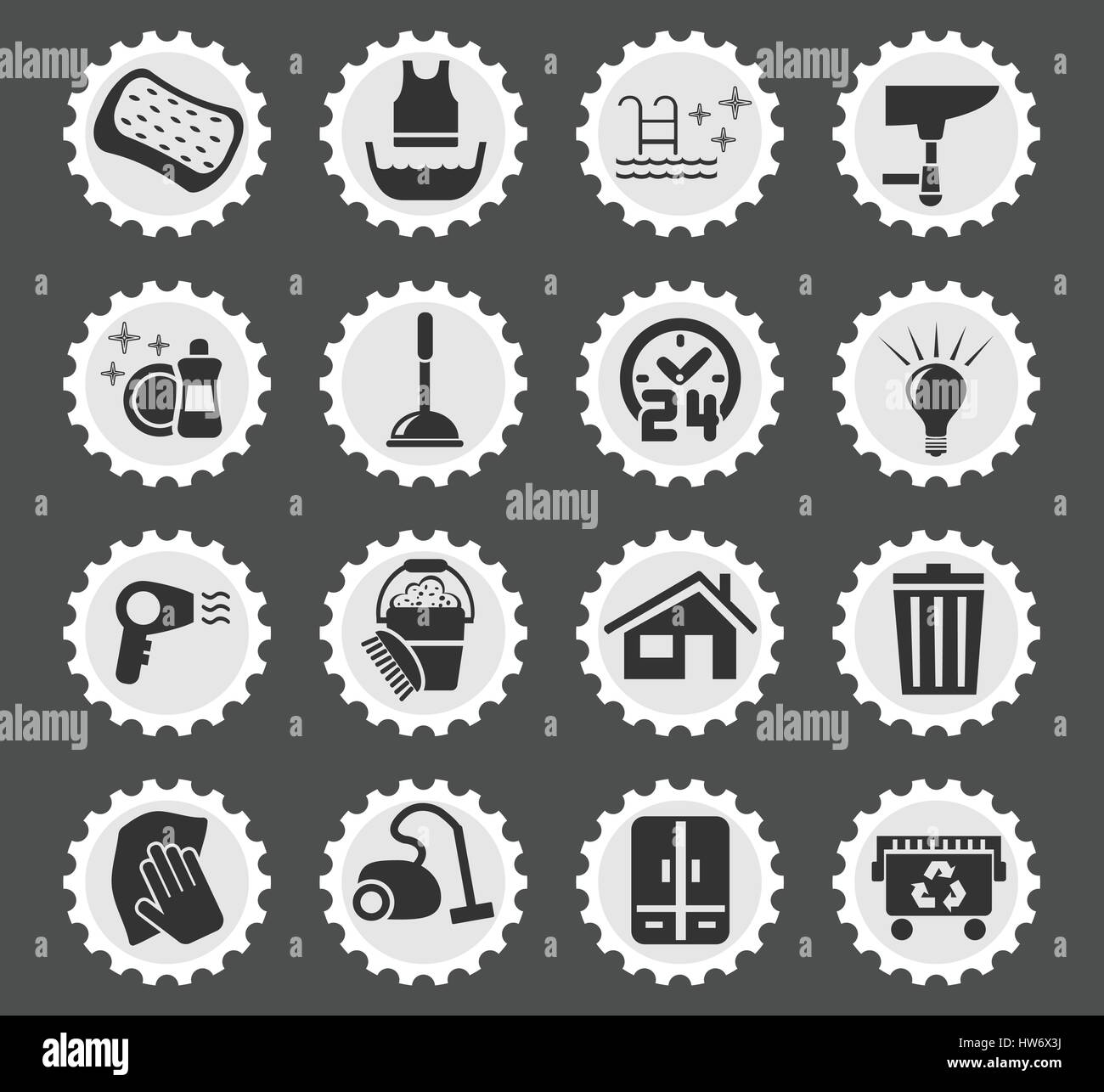 cleaning company web icons for user interface design Stock Vector Image ...