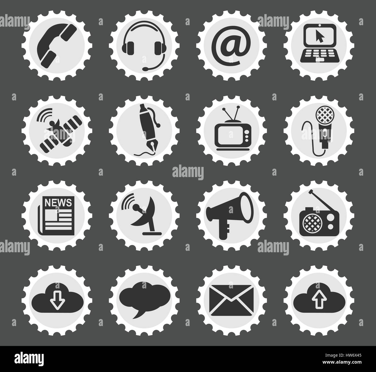 communication web icons for user interface design Stock Vector Image ...