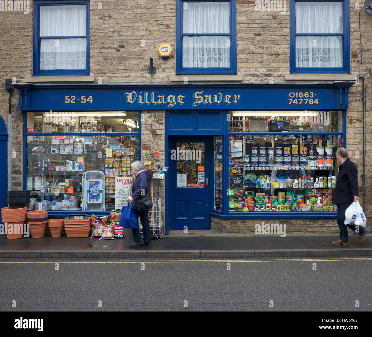 The Village Saver shop in New Mills, High Peak, Derbtshire Stock Photo ...