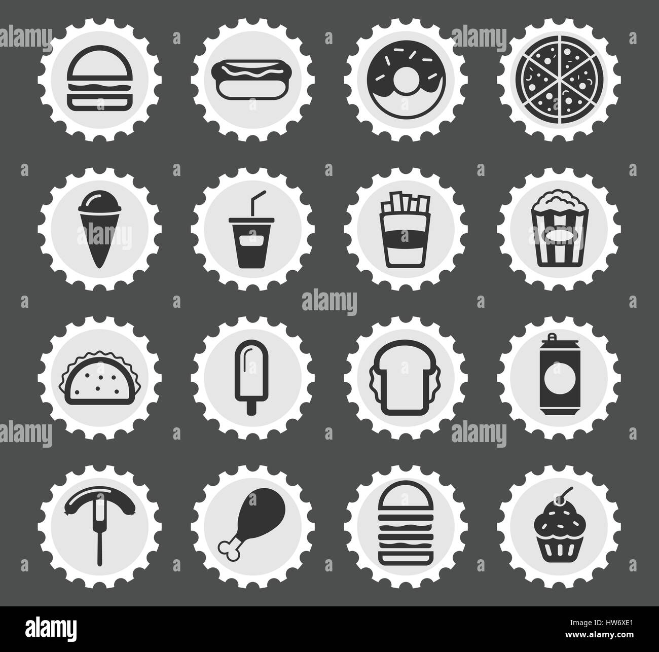 Fast food simply symbol for web icons and user interface Stock Vector ...