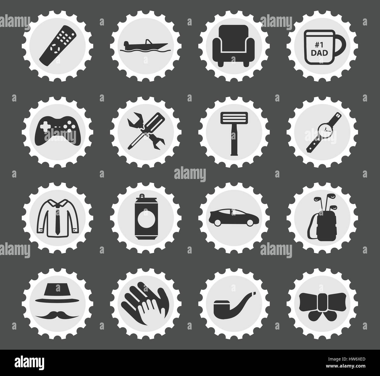 Fathers day simply symbols for web icons Stock Vector Image & Art - Alamy