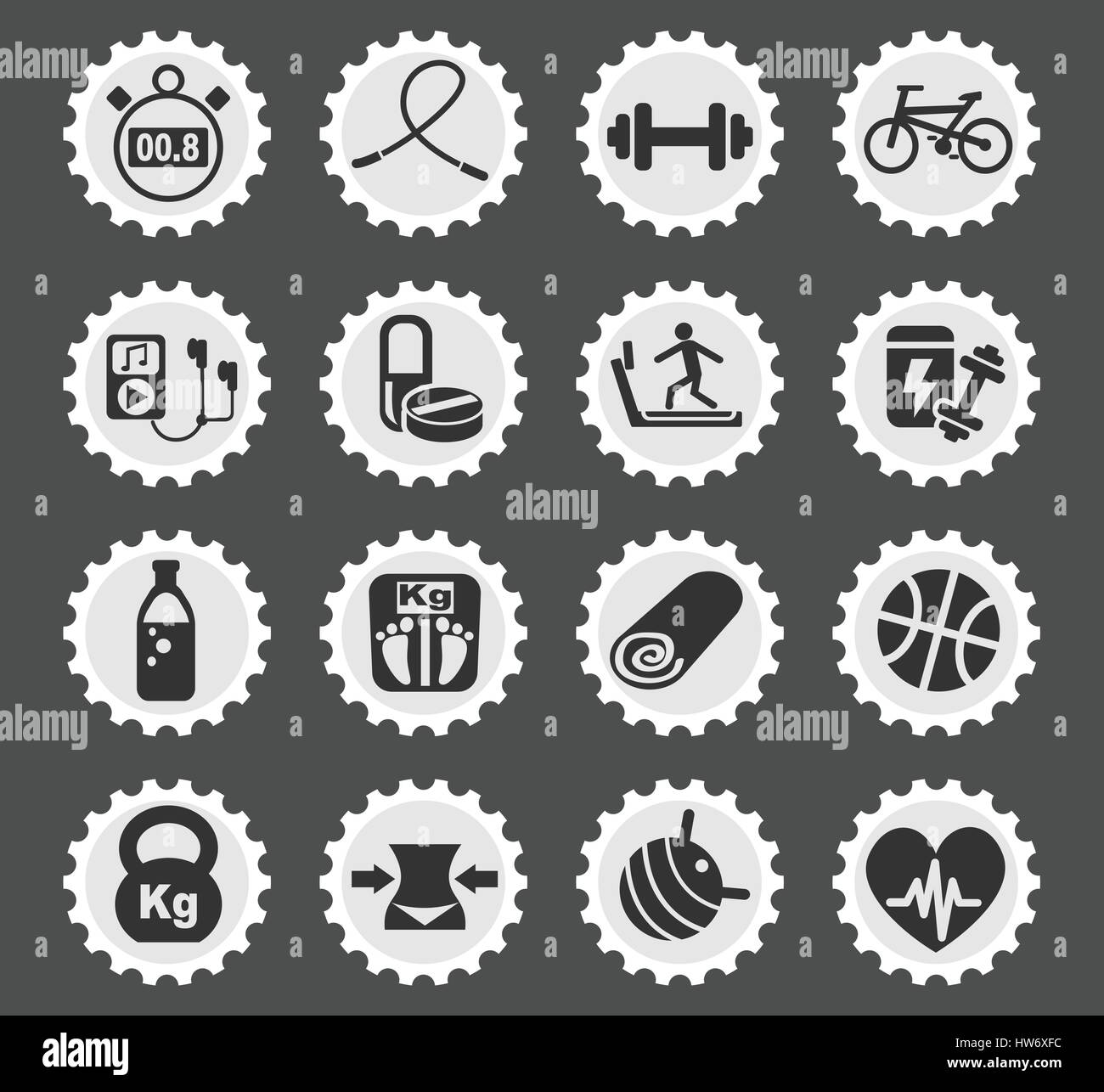 fitness web icons for user interface design Stock Vector Image & Art ...