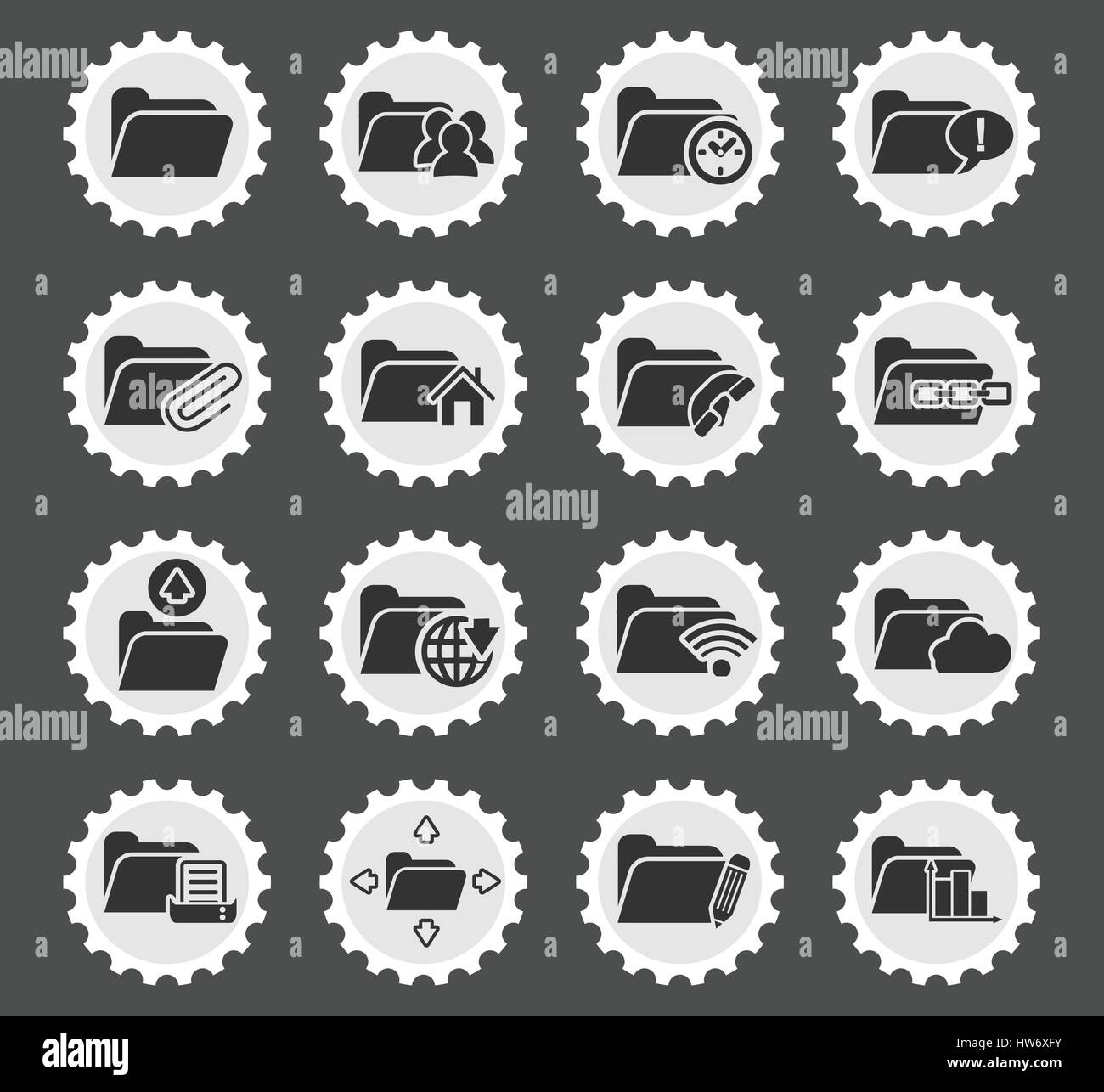 folder web icons for user interface design Stock Vector Image & Art - Alamy