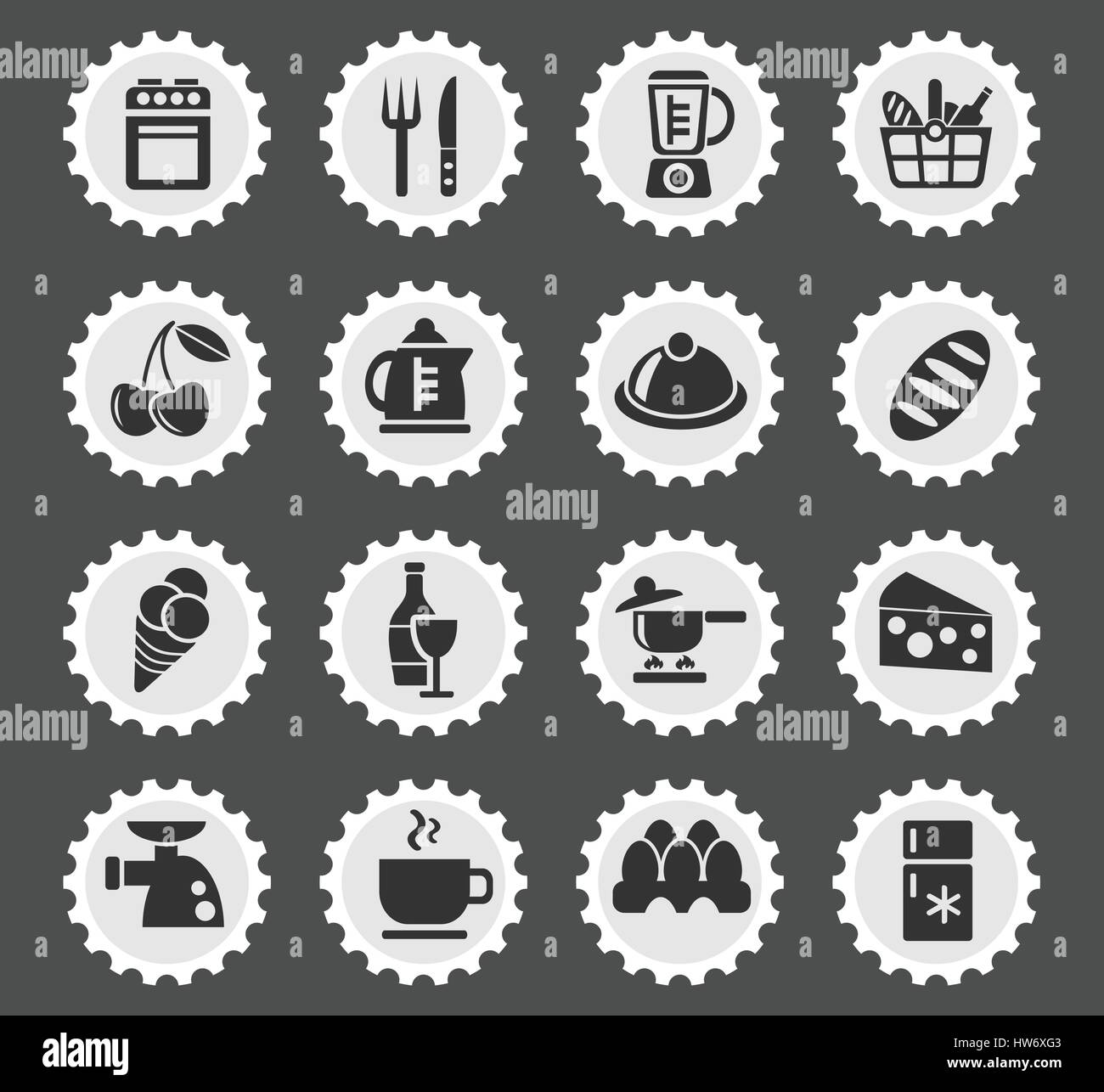 food and kitchen web icons for user interface design Stock Vector Image ...