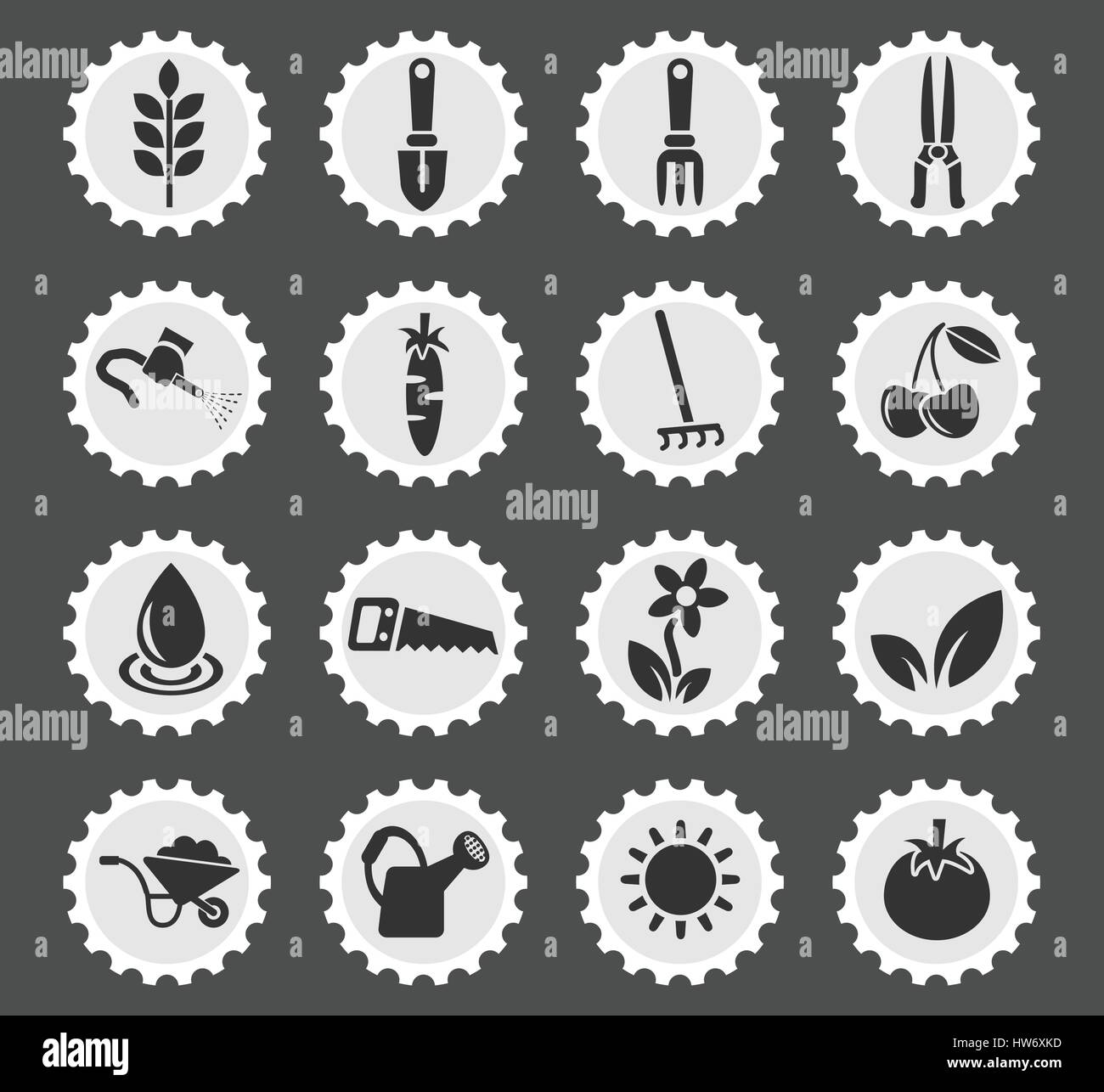 gardening web icons for user interface design Stock Vector Image & Art ...