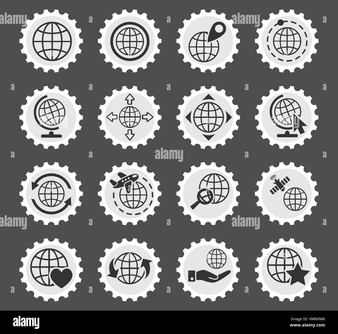 globes web icons for user interface design Stock Vector Image & Art - Alamy