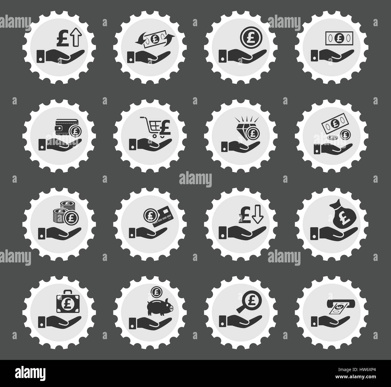 hand and money web icons for user interface design Stock Vector Image ...