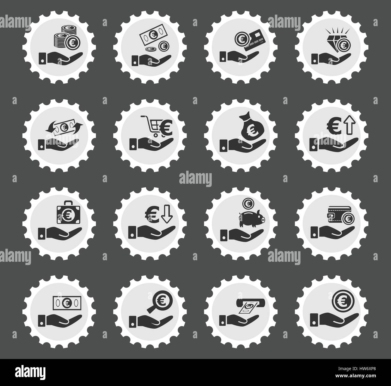 hand and money web icons for user interface design Stock Vector Image ...