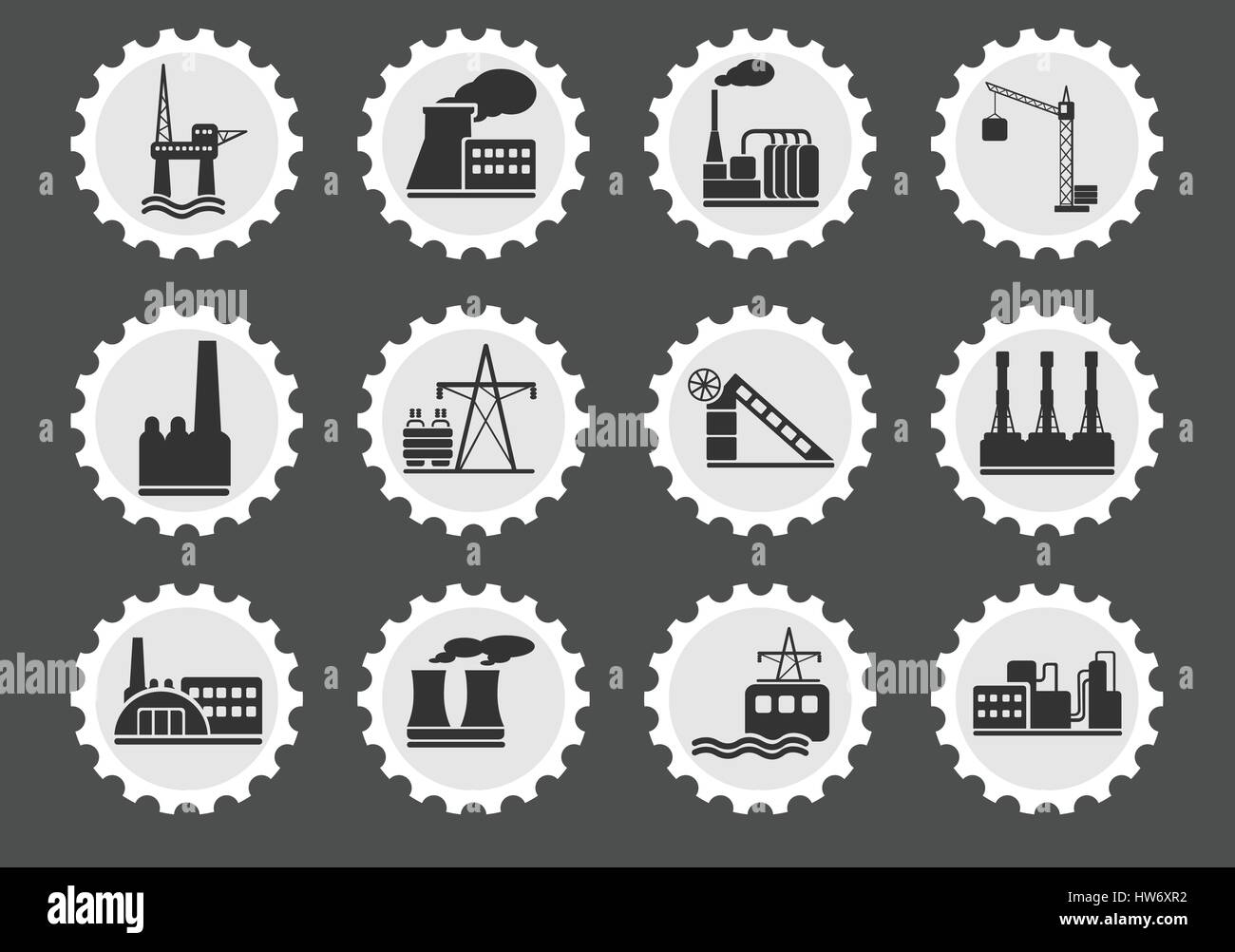 Factory and Industry simply symbols for web and user interface Stock ...