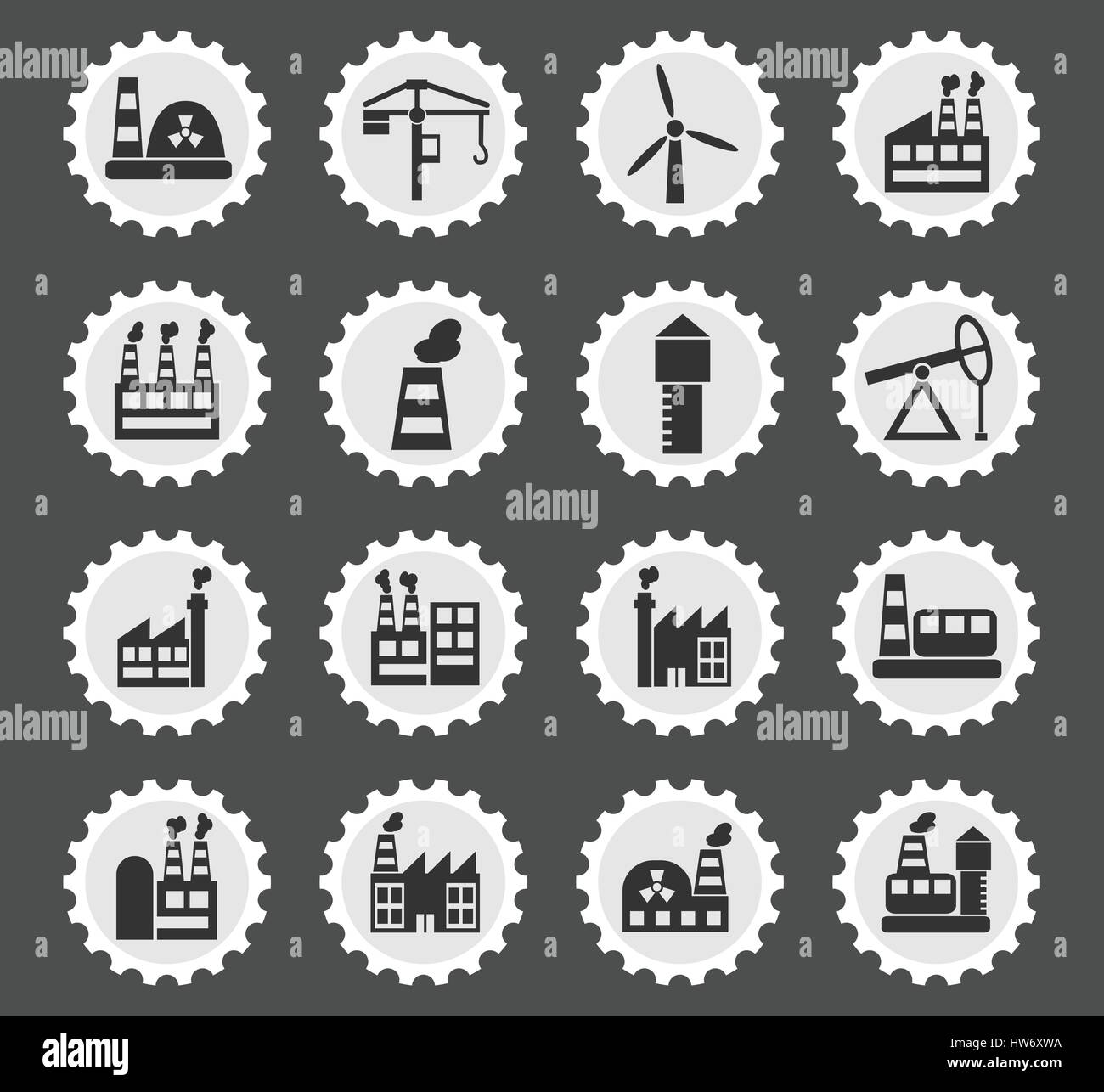 industrial building web icons for user interface design Stock Vector ...
